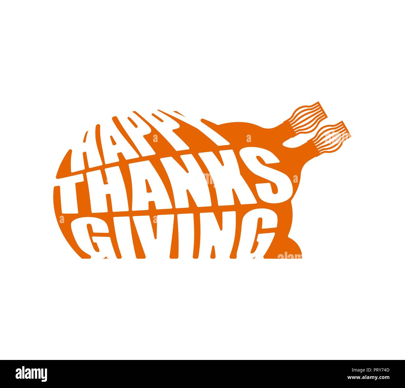 Thanksgiving letterin sign Roasted Turkey. Vector illustration Stock ...