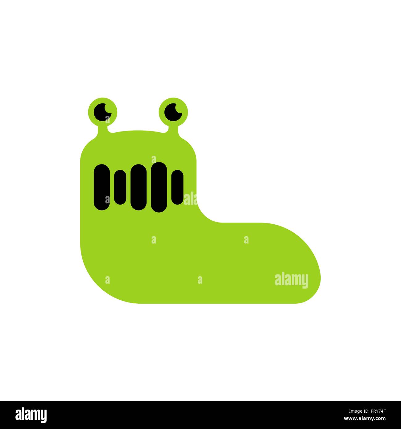Slug green isolated. Insect cartoon vector illustration Stock Vector ...