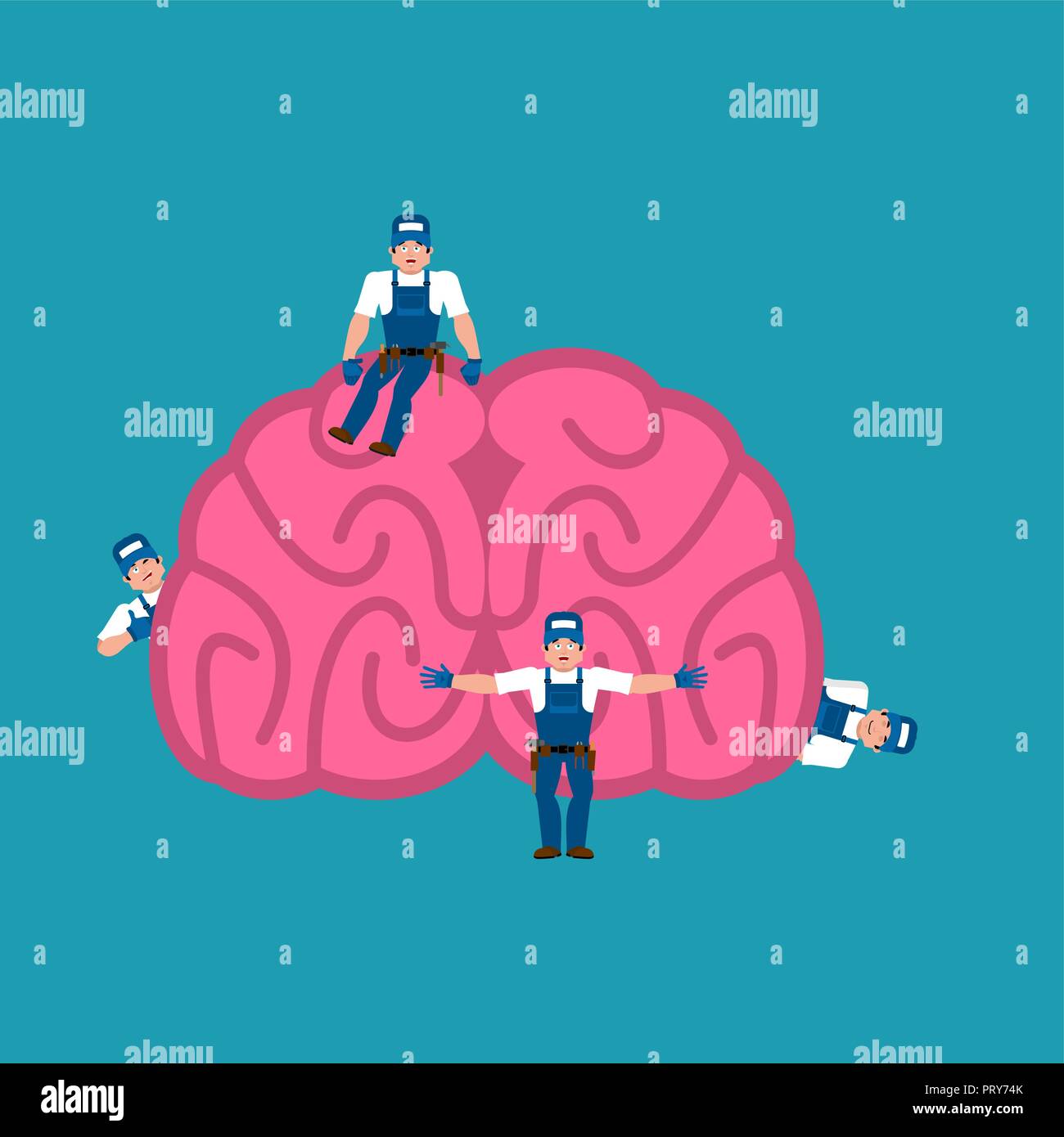 Repair and maintenance brain. miniature workers and brains. Medical ...