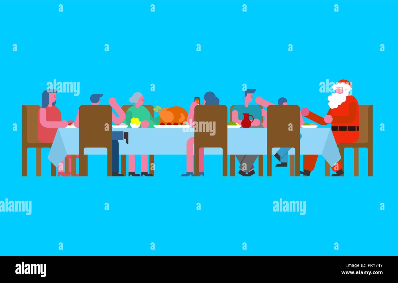 Home big dinner party Stock Vector Images - Alamy