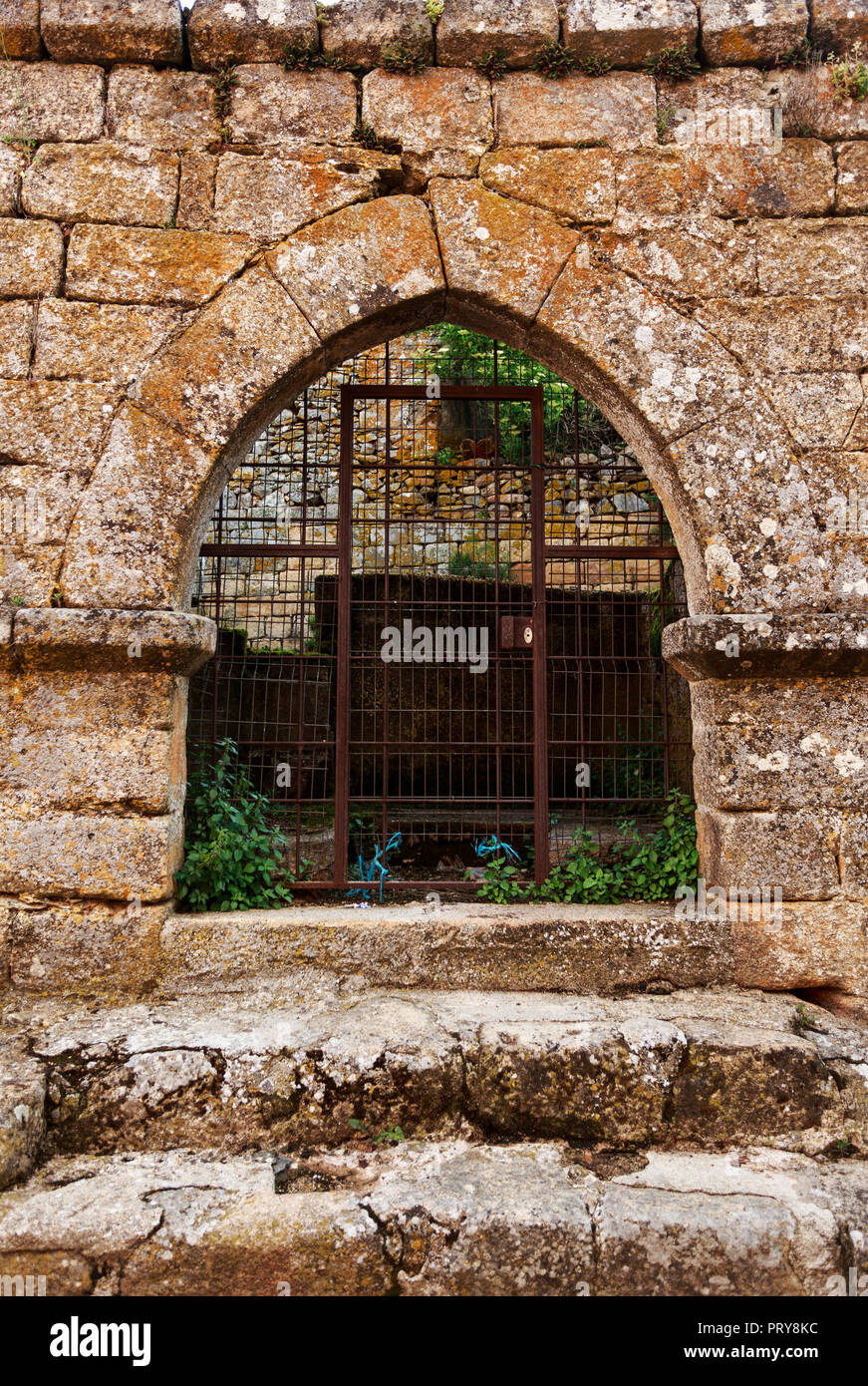 View of the Gothic door of the cistern, a public water reservoir built ...