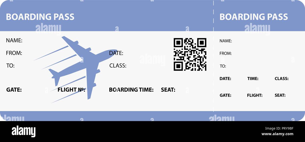Blue boarding pass Stock Vector Image & Art - Alamy