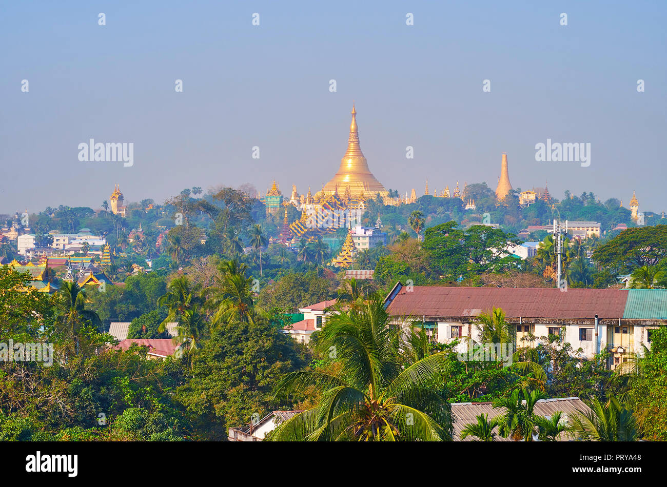 Aerial View Of Yangon Stock Photos & Aerial View Of Yangon Stock Images ...