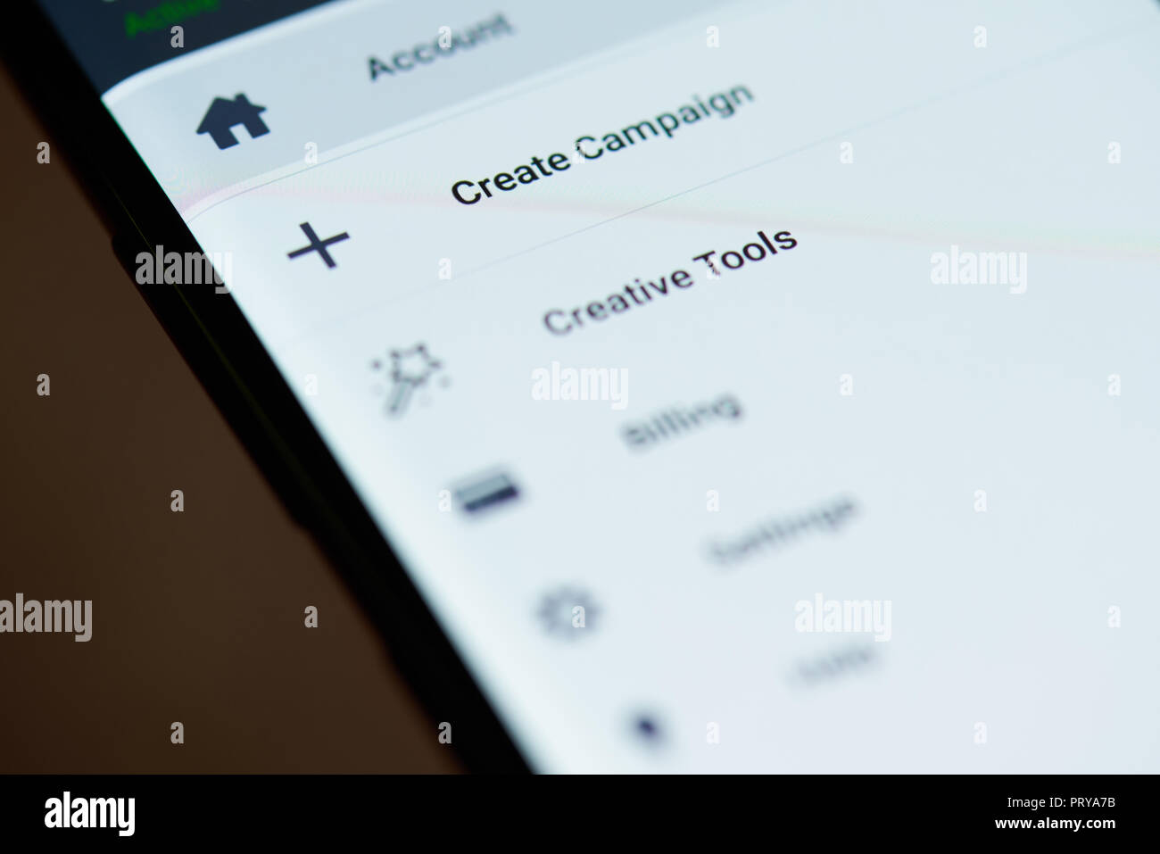 New york, USA - october 4, 2018: Ad campaign for facebook on smartphone ...