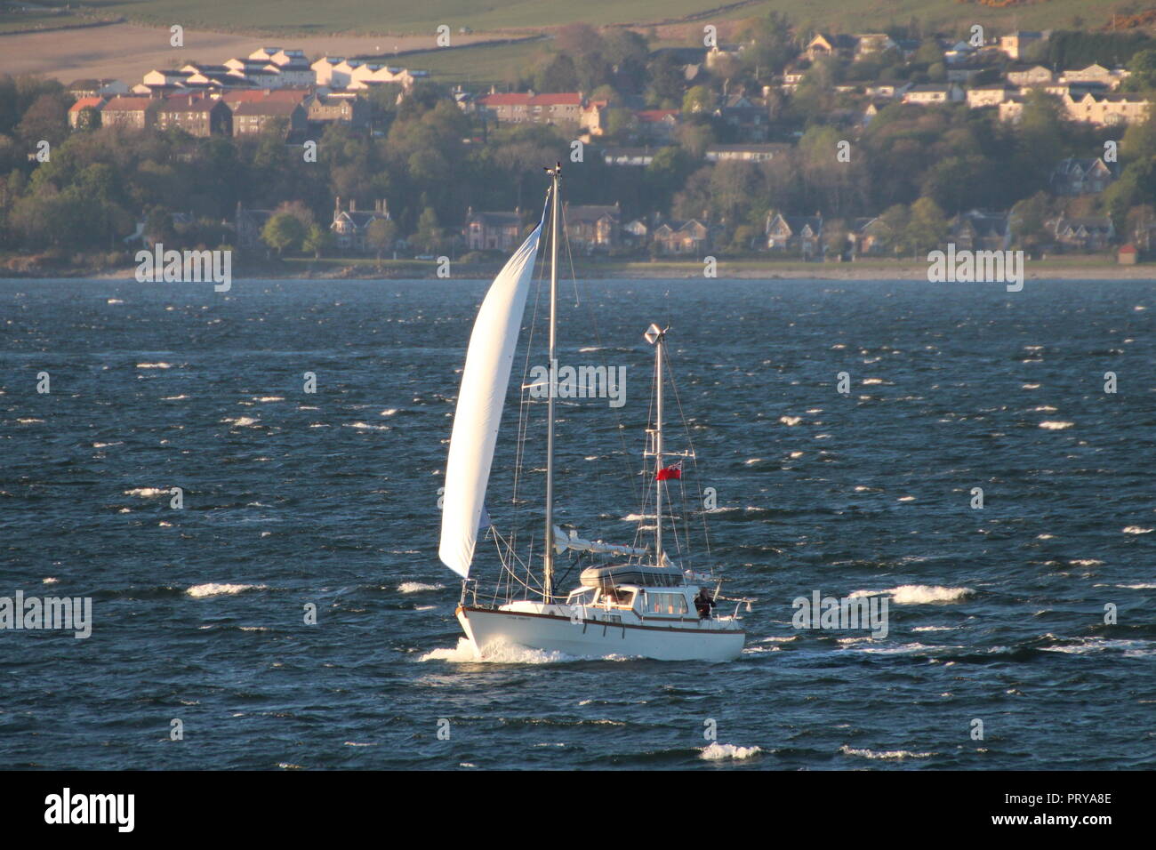 The sailing vessel Ocean Princess on the Firth of Clyde, passing Cloch ...