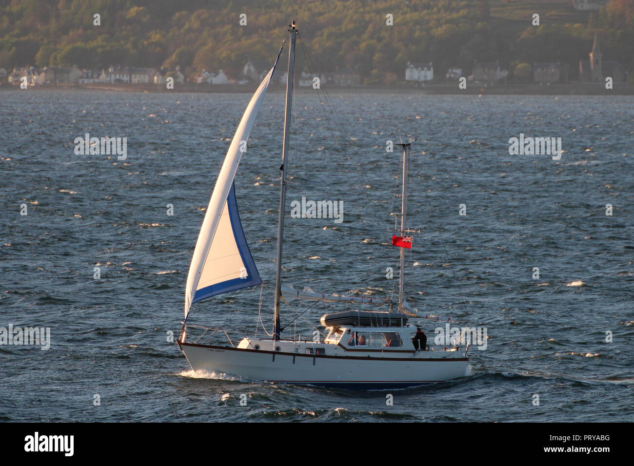 The sailing vessel Ocean Princess on the Firth of Clyde, passing Cloch ...