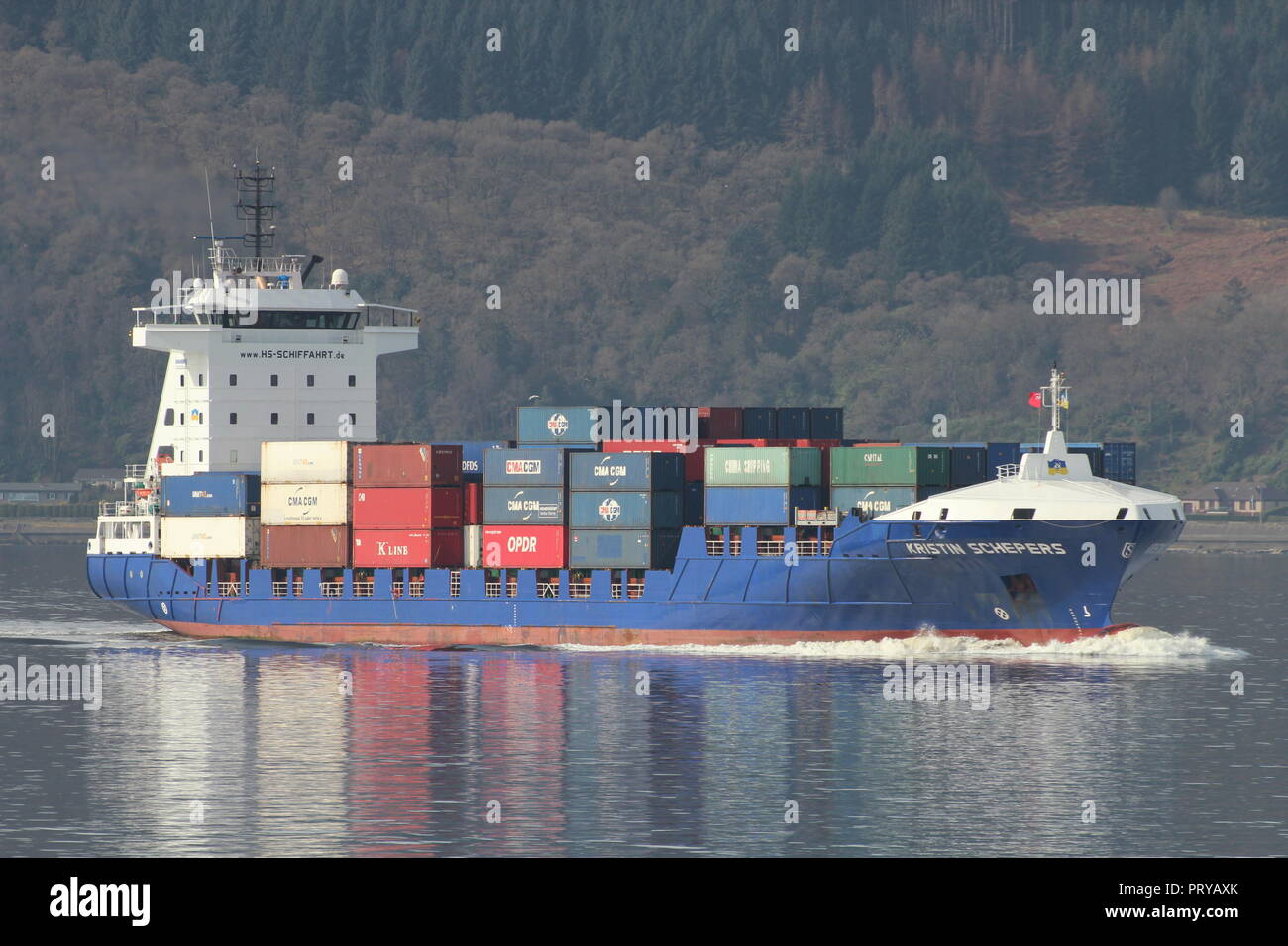 MS Kristin Schepers, a container vessel operated by HS Schiffahrt ...