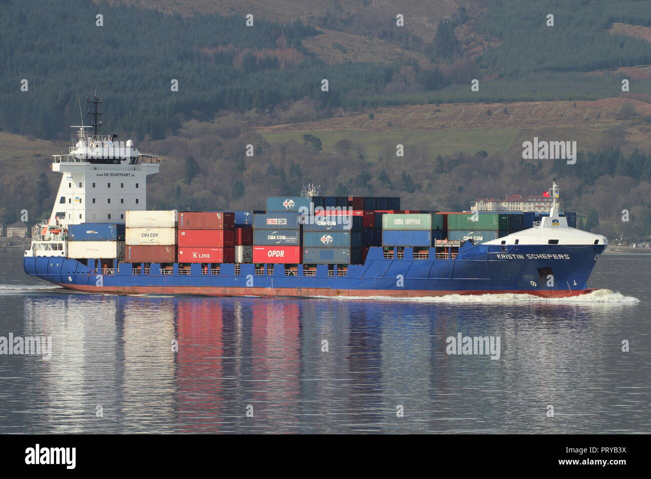 MS Kristin Schepers, a container vessel operated by HS Schiffahrt ...