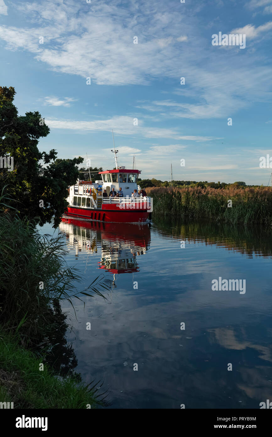 Red Weymouth River Cruiser Stock Photo - Alamy