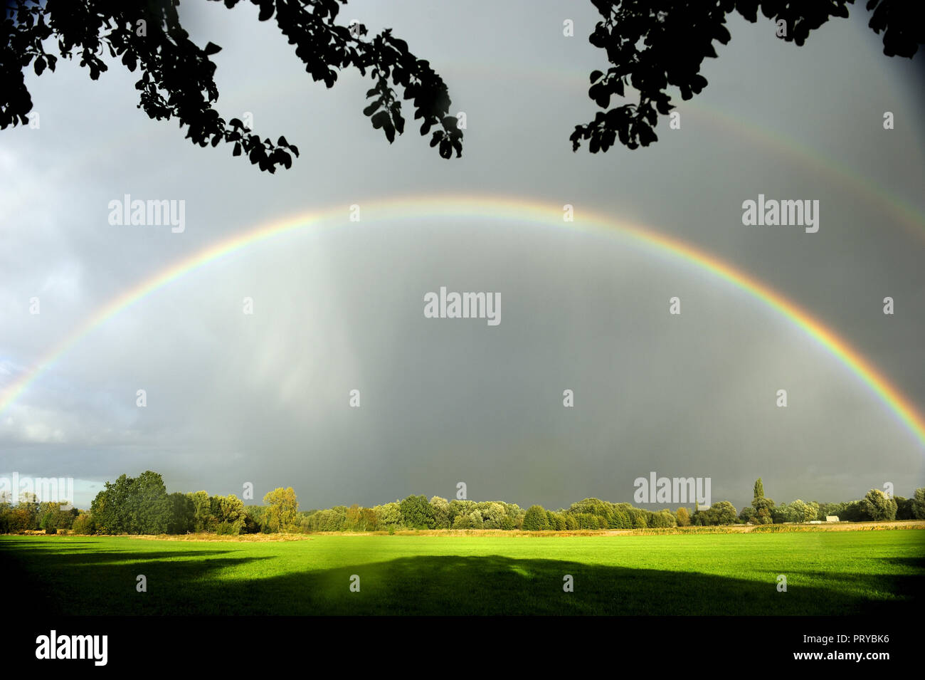 autumn, scenery, rainbow, climat, cumulus clouds, autumn, coming ...