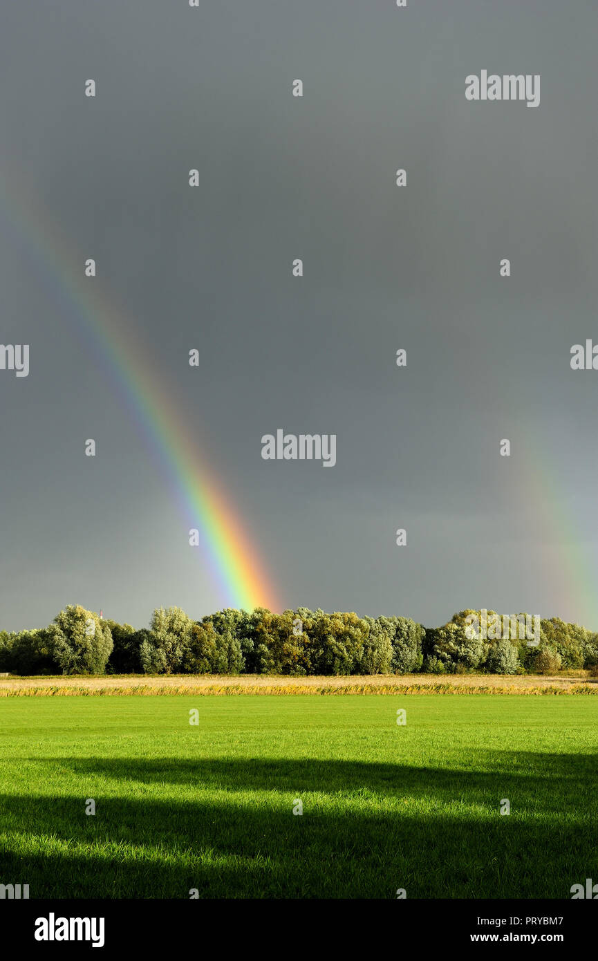 autumn, scenery, rainbow, climate, cumulus clouds, autumn, coming ...