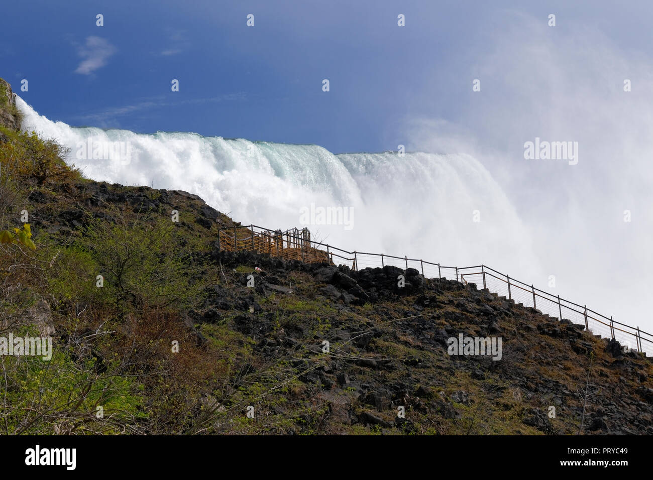 Powerful Niagara Falls Whitewater Waterfall Falling Over Steep Cliff ...