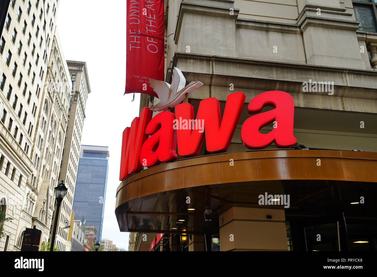 View of a Wawa coffee store in Philadelphia. Wawa is an East Coast ...