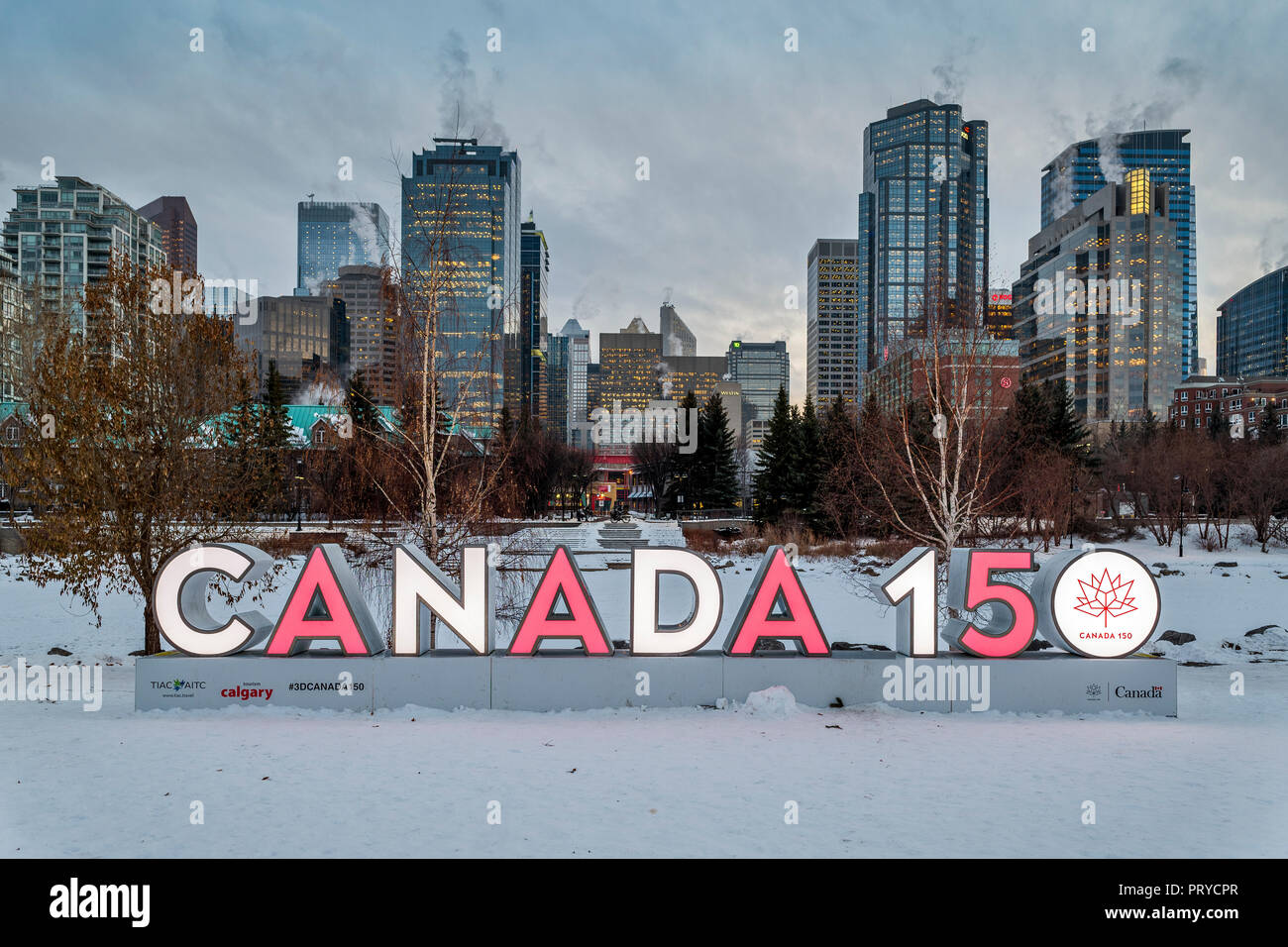 Canada 150 years sign, Calgary, Alberta, Canada Stock Photo - Alamy