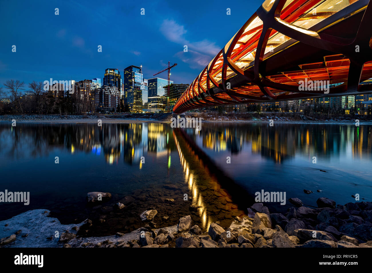 Calgary canada alberta bridge pedestrian bridge hi-res stock ...
