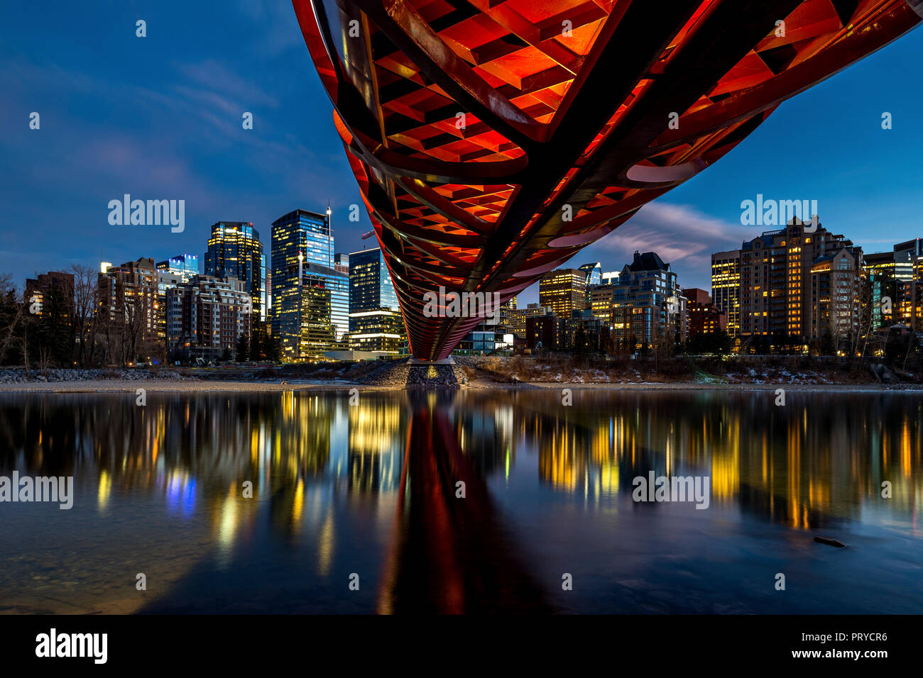 Calgary canada alberta bridge pedestrian bridge hi-res stock ...