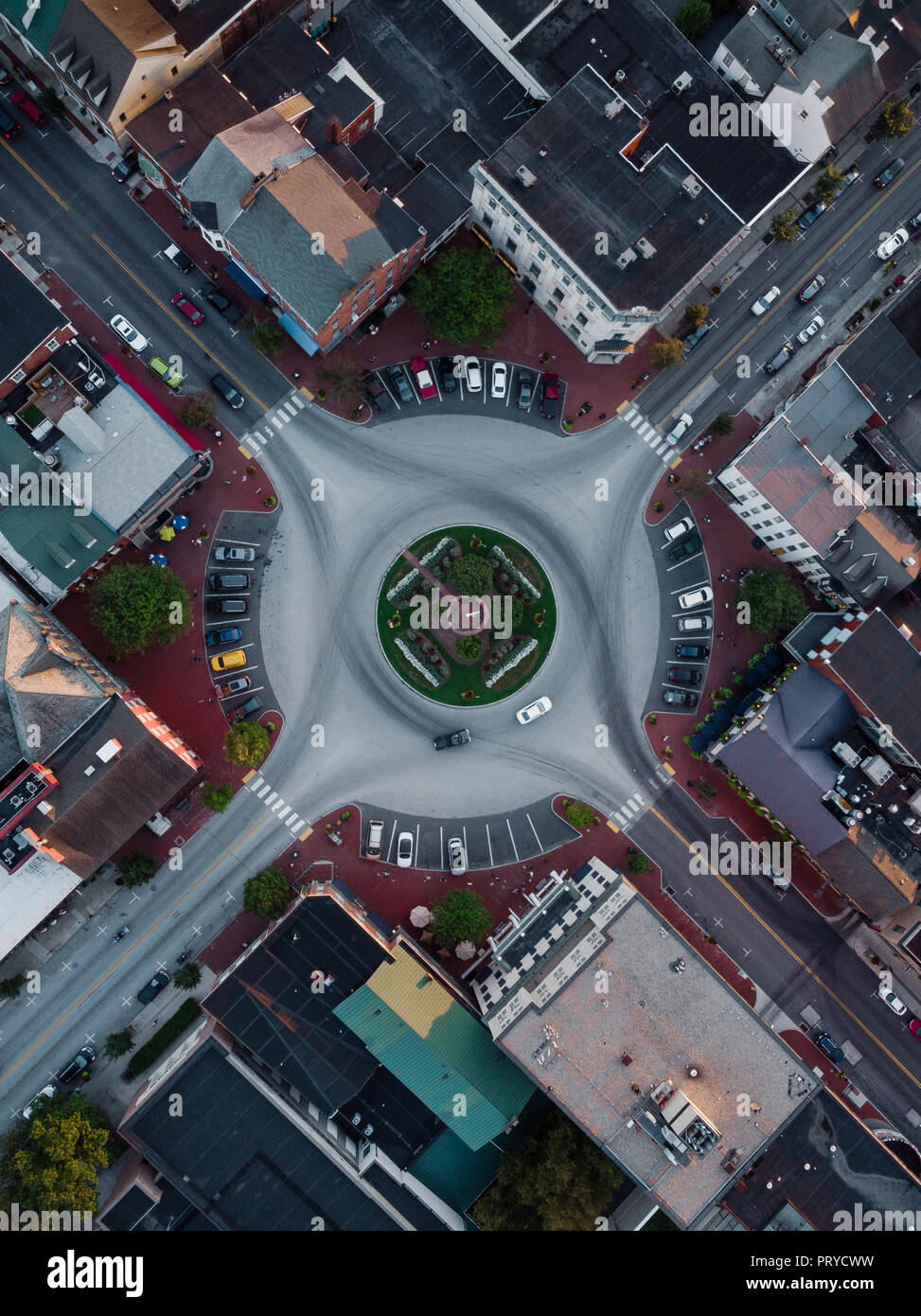 Birds eye view of Gettysburg PA roundabout Stock Photo - Alamy