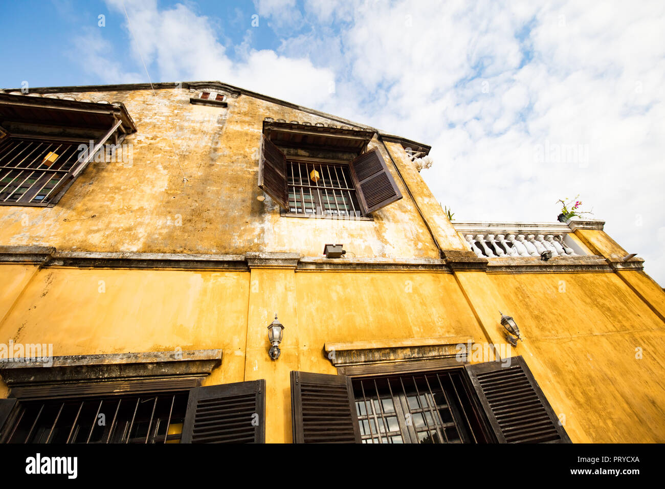 Traditional building detail in the UNESCO heritage town of Hoi An in ...