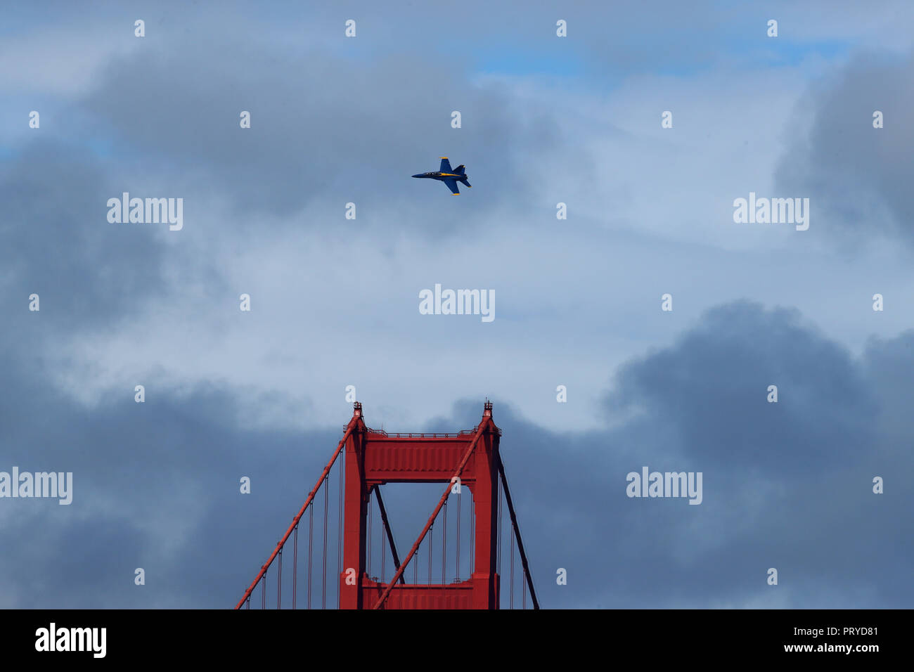 Blue Angels fly near the Golden Gate Bridge in San Francisco ...