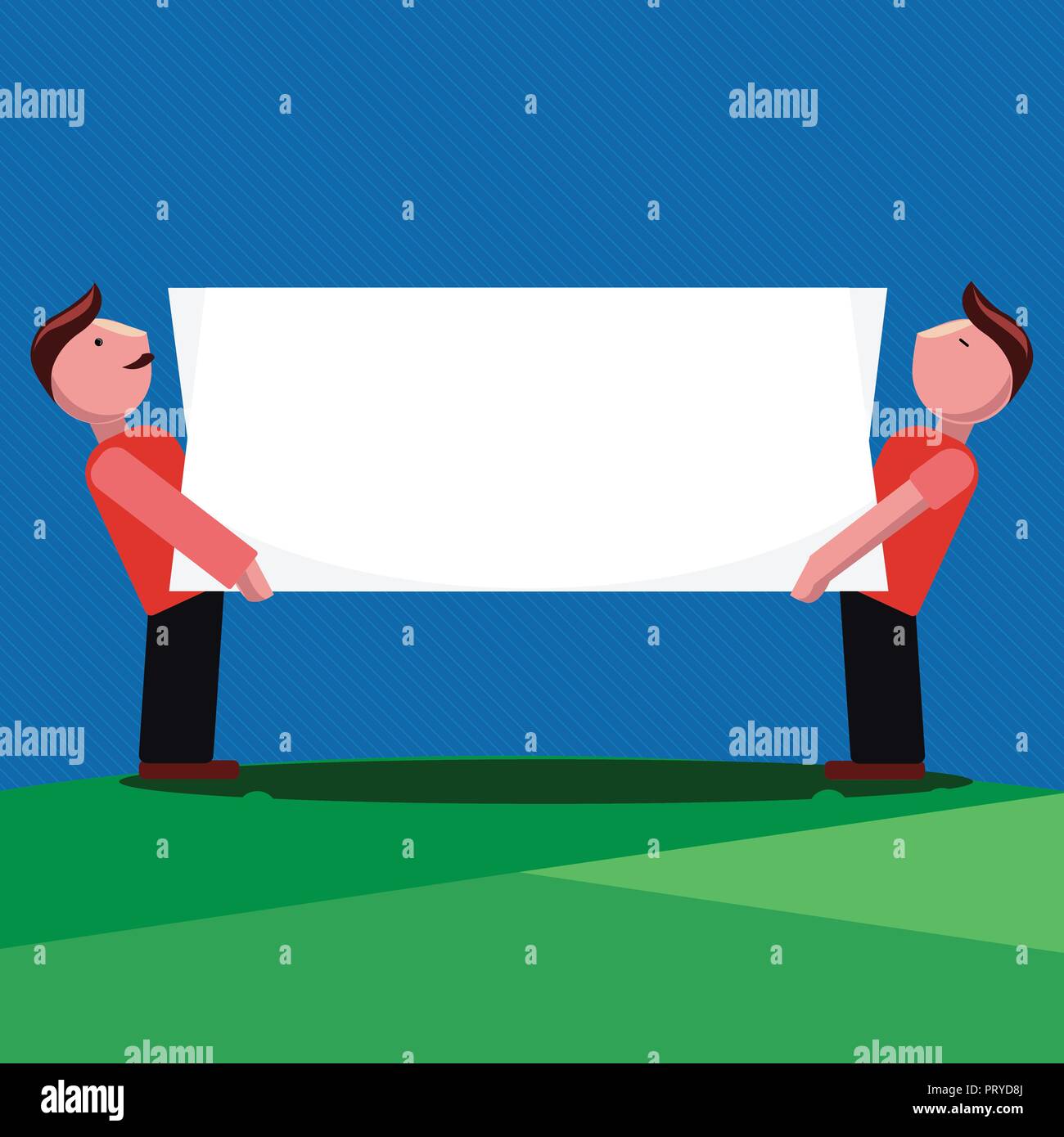 Two men carrying sign Stock Vector Images - Alamy