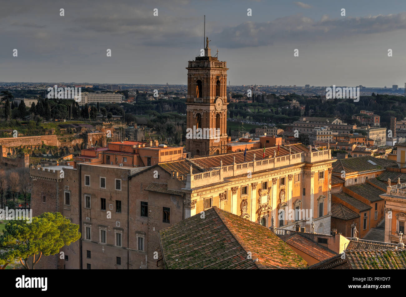 Aerial view of the Tabularium, in the Roman Forum, where records were ...