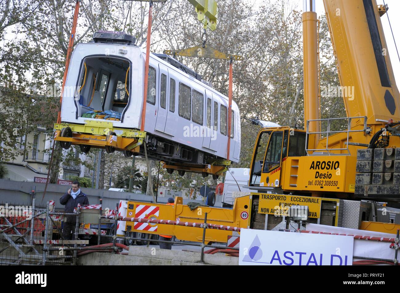 Milan (Italy), site for construction of new subway line number 5; the ...