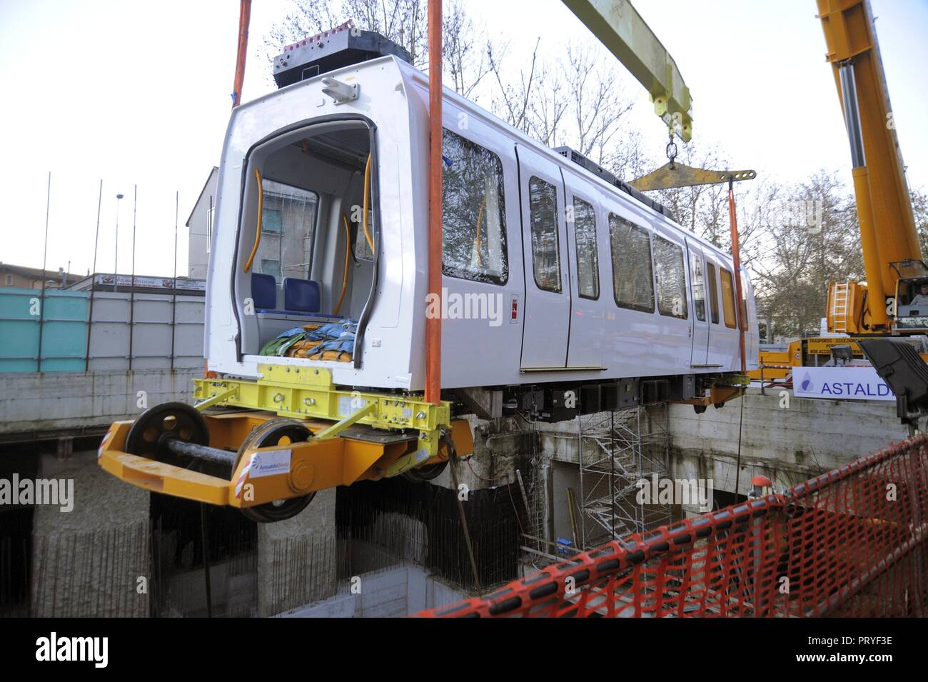 Milan (Italy), site for construction of new subway line number 5; the ...