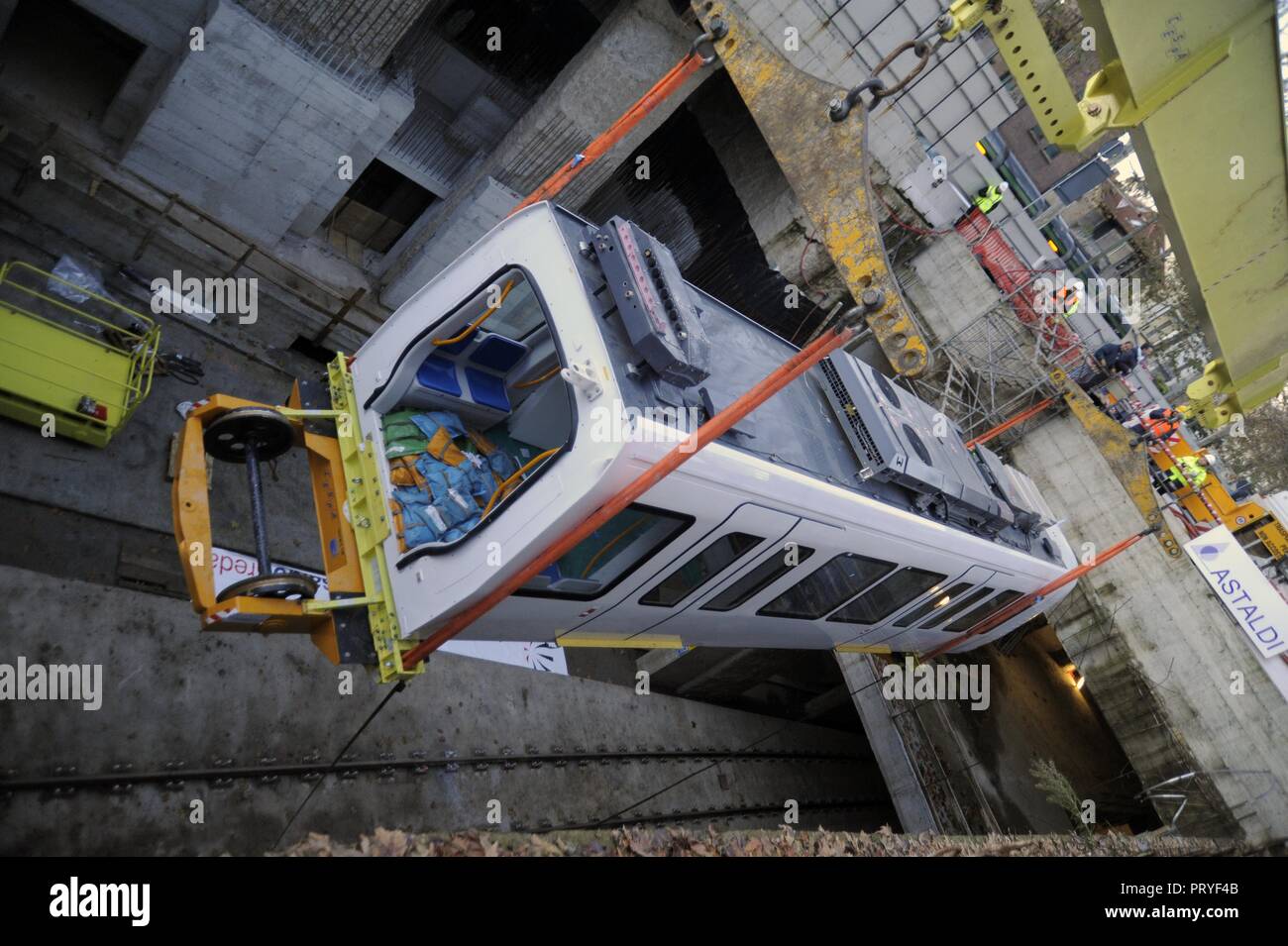 Milan (Italy), site for construction of new subway line number 5; the ...