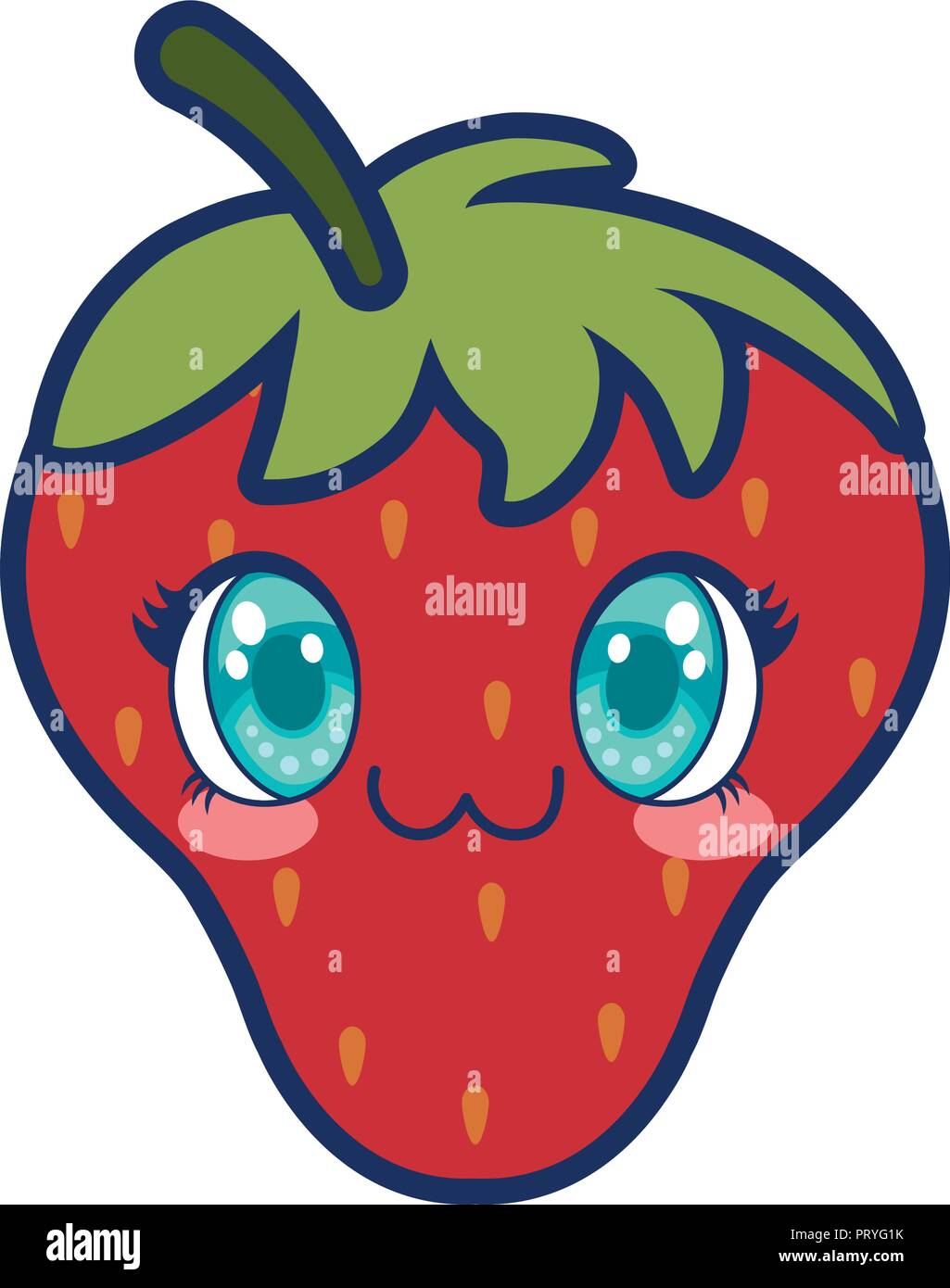 cute strawberry fruit kawaii character vector illustration design Stock ...