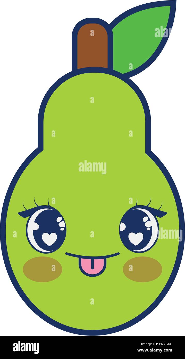 cute pear fruit kawaii character vector illustration design Stock ...