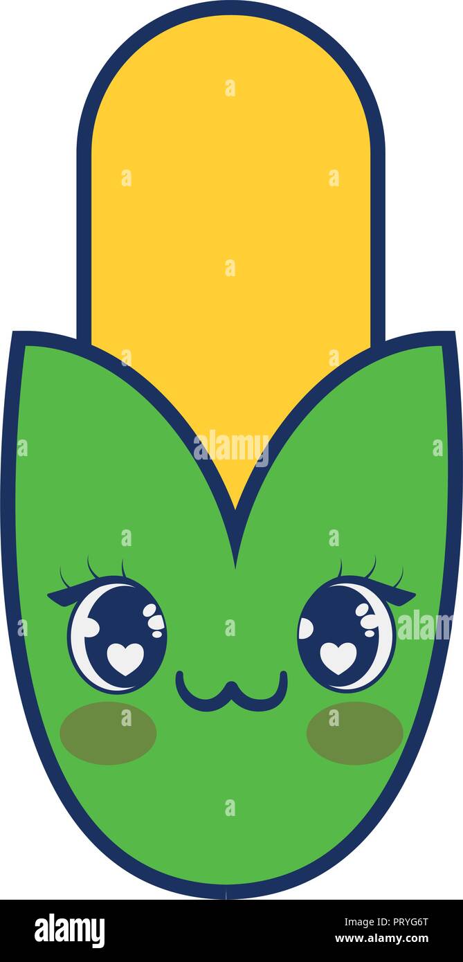 Kawaii cute funny corn food hi-res stock photography and images - Alamy