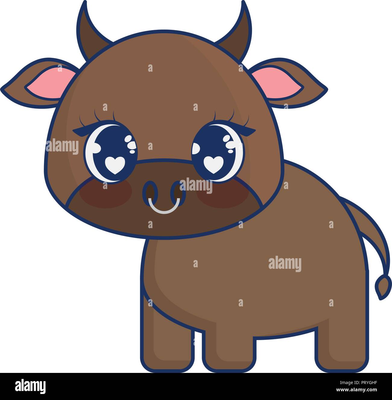 cute cow adorable character vector illustration design Stock Vector ...