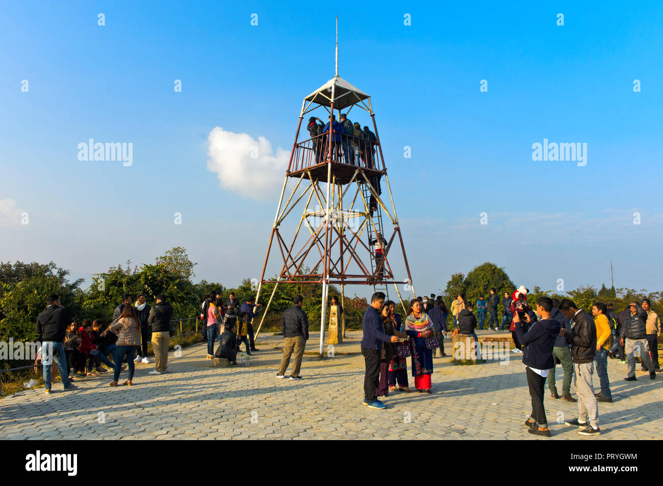 Geodetic survey tower, Nagarkot, Bhaktapur District, Kathmandu Valley ...