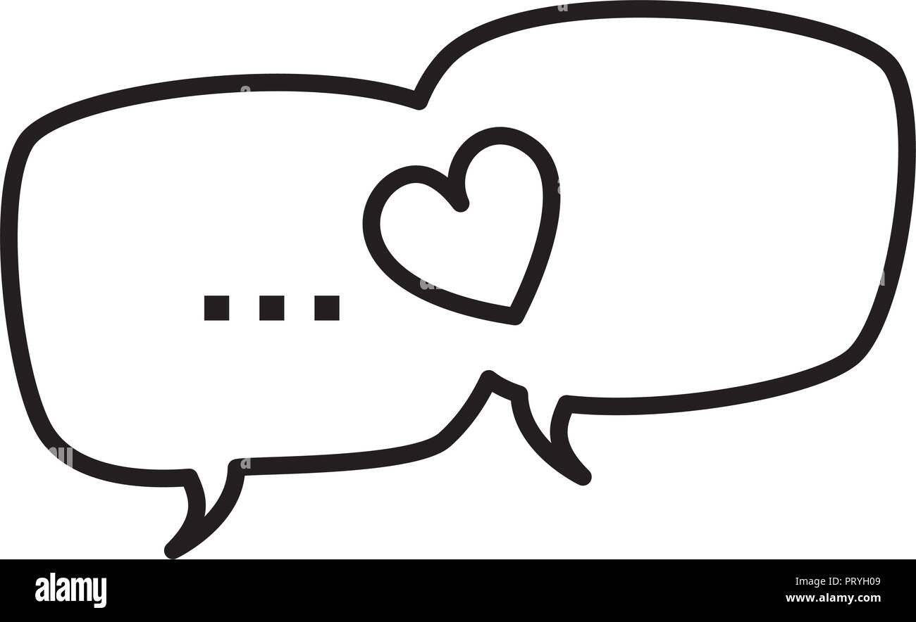 speech bubbles with hearts vector illustration design Stock Vector ...