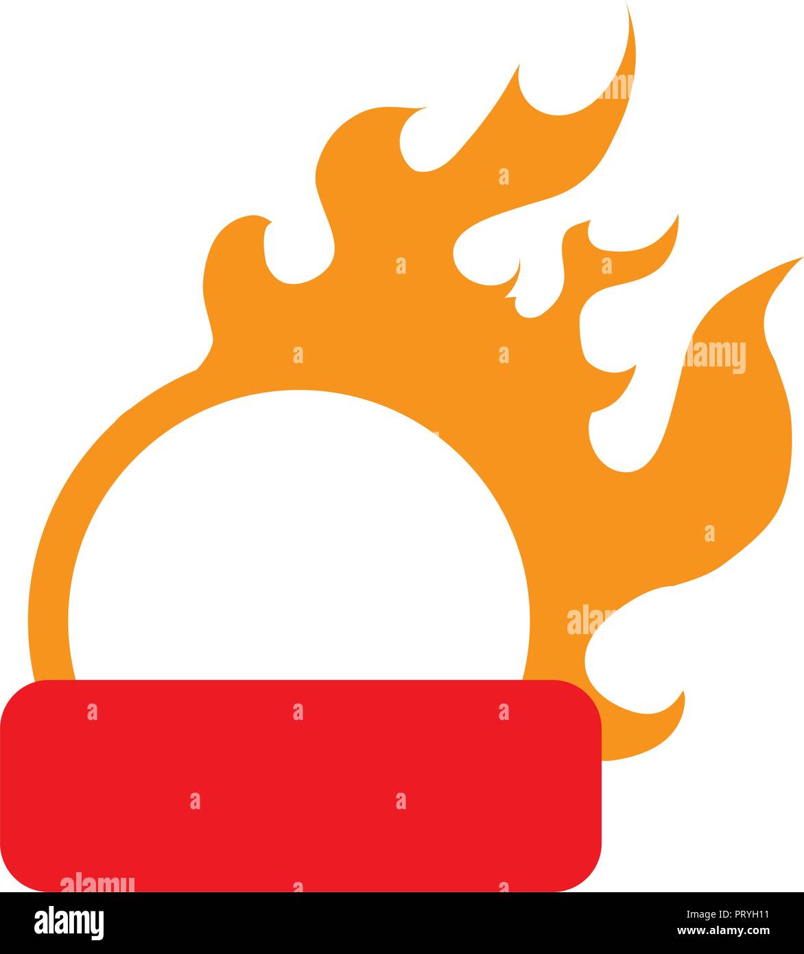 circular sticker with fire flame vector illustration design Stock ...