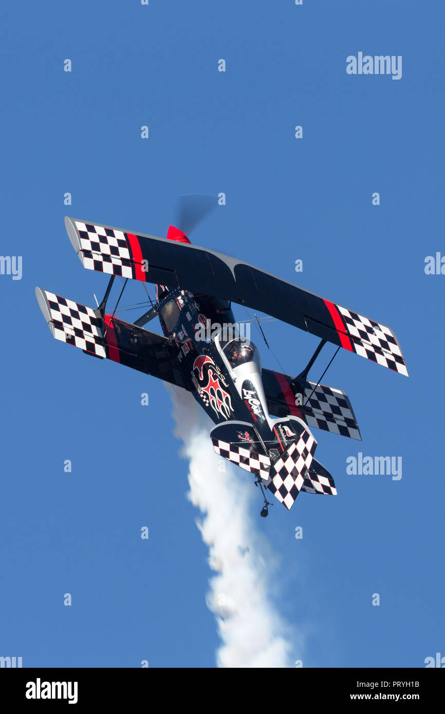 Skip Stewart flying his highly modified Pitts S-2S biplane Prometheus ...