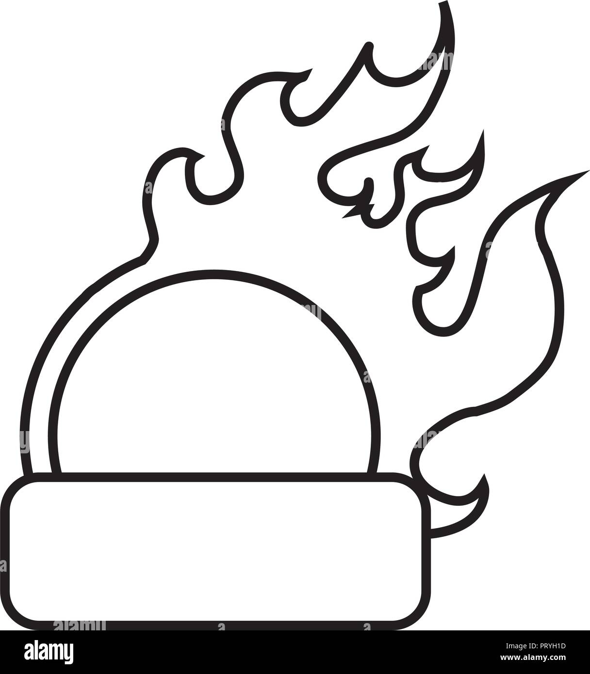 circular sticker with fire flame vector illustration design Stock ...