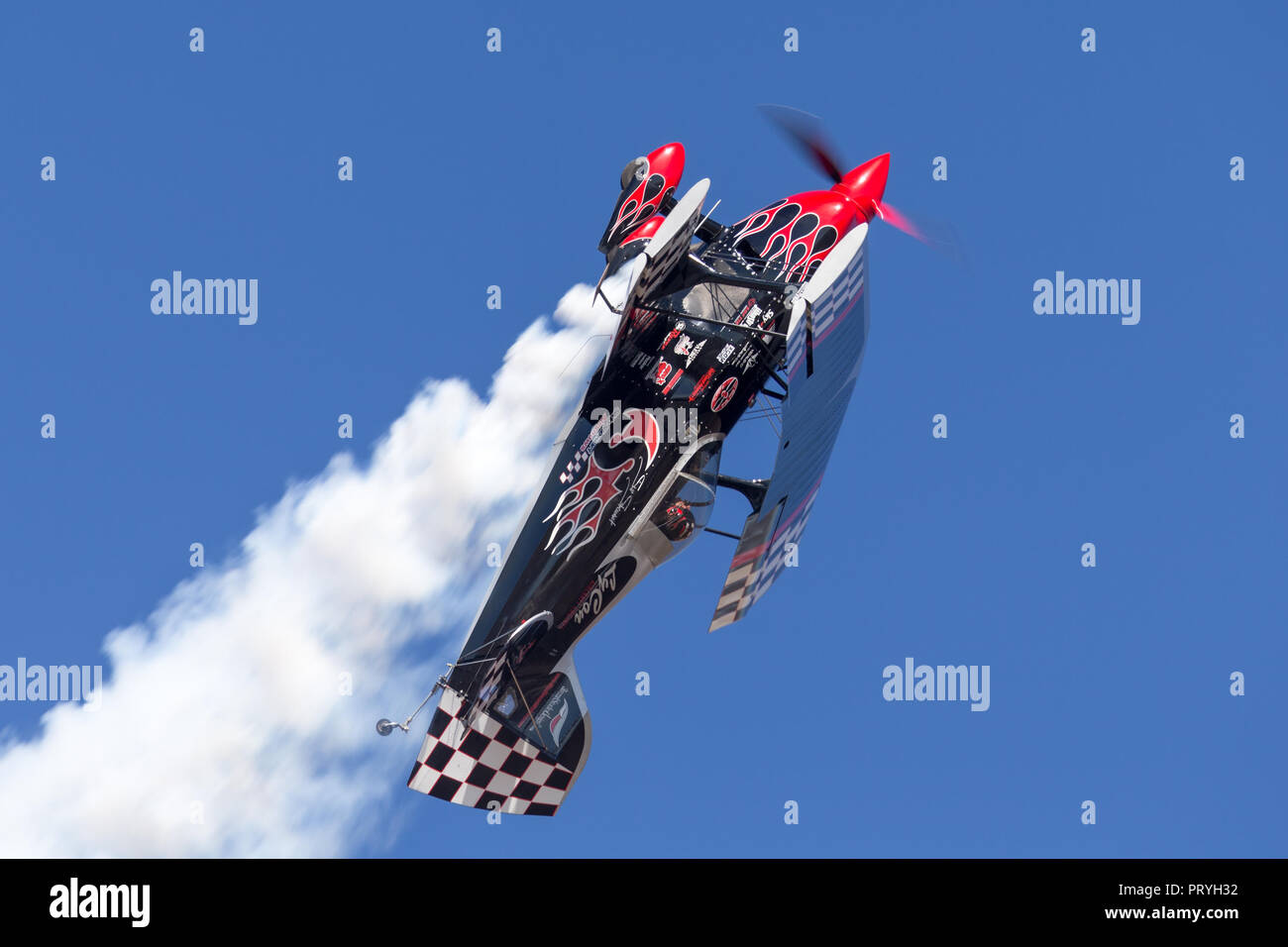 Skip Stewart flying his highly modified Pitts S-2S biplane Prometheus ...