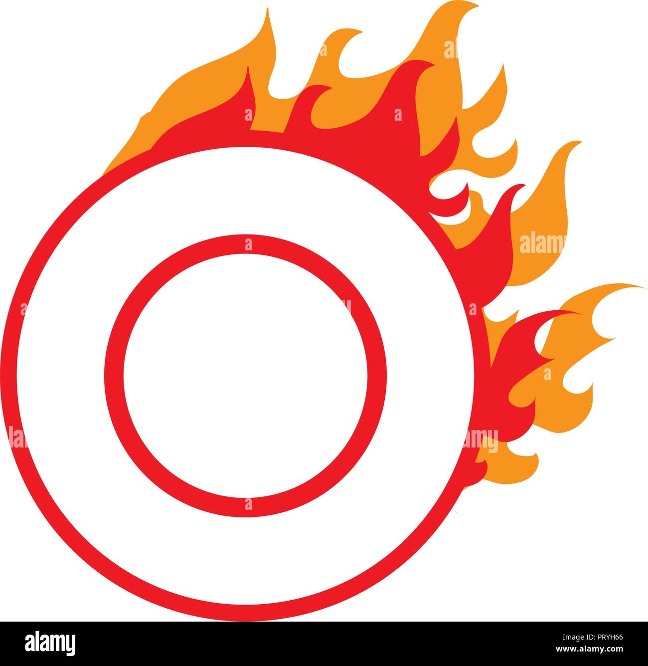 circular sticker with fire flame vector illustration design Stock ...