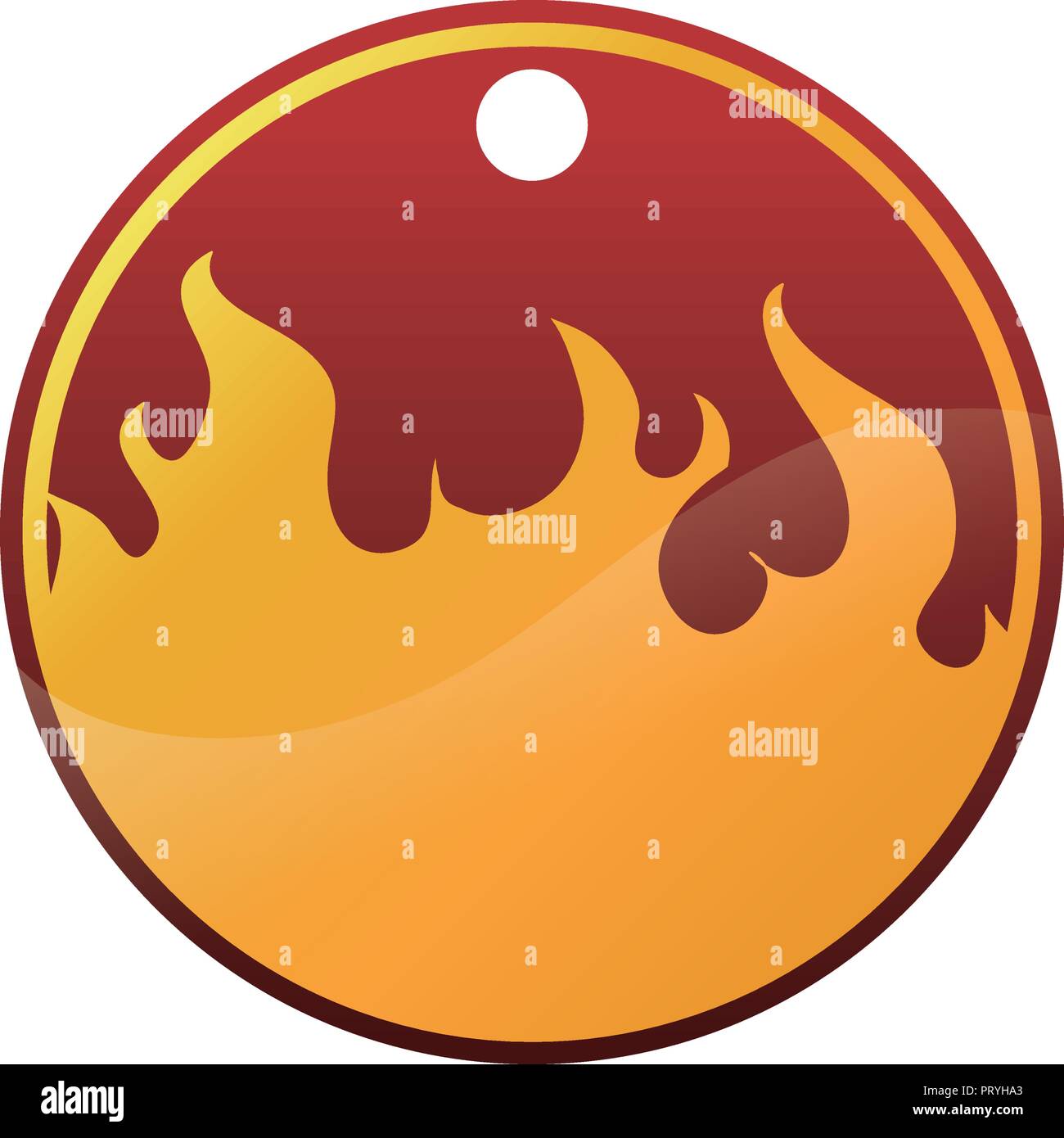 circular tag with fire flame vector illustration design Stock Vector ...