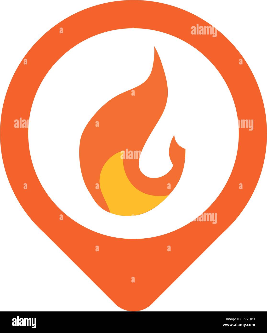 circular sticker with fire flame vector illustration design Stock ...