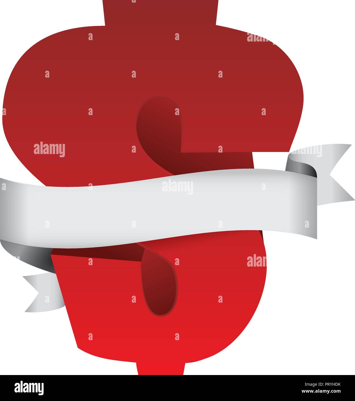 money symbol with ribbon vector illustration design Stock Vector Image ...