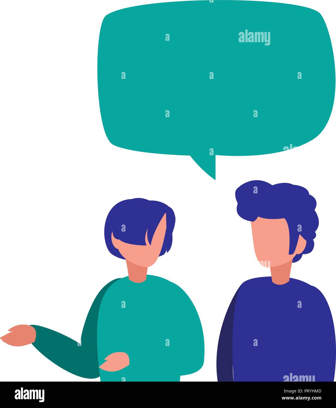 young men couple talking characters vector illustration design Stock ...