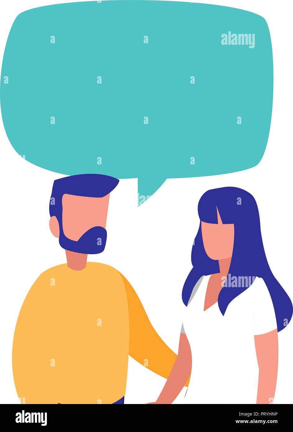 young couple talking characters vector illustration design Stock Vector ...