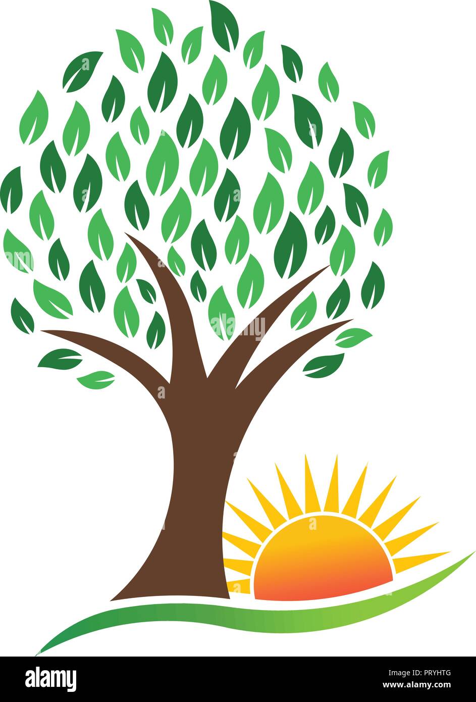 Nature Tree and Vibrant Sun, vector logo Stock Vector Image & Art - Alamy