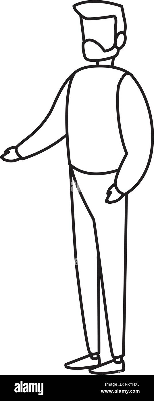 young man with beard modeling character vector illustration design ...