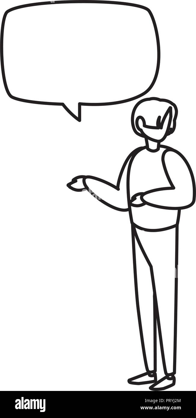 young man talking character vector illustration design Stock Vector ...