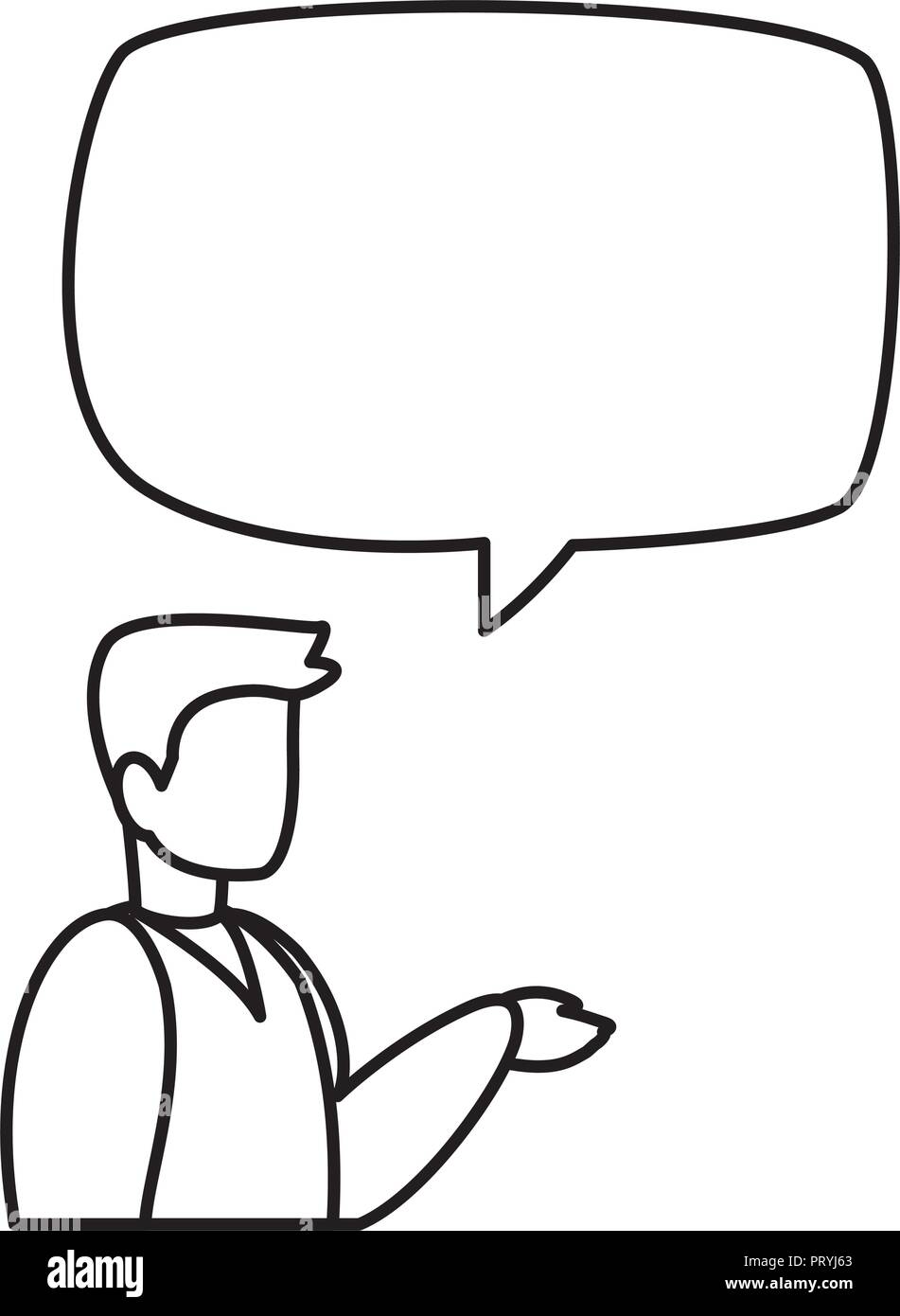 young man talking character vector illustration design Stock Vector ...