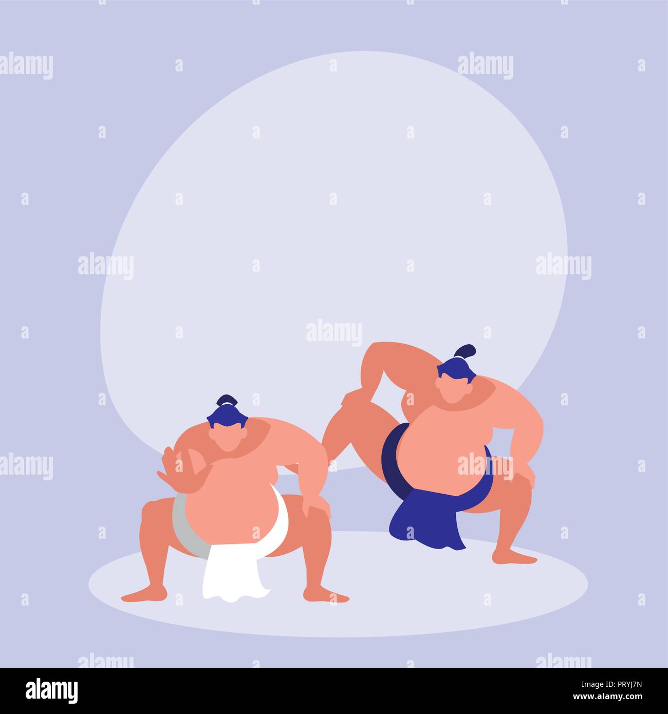 men practicing sumo avatar character vector illustration design Stock ...