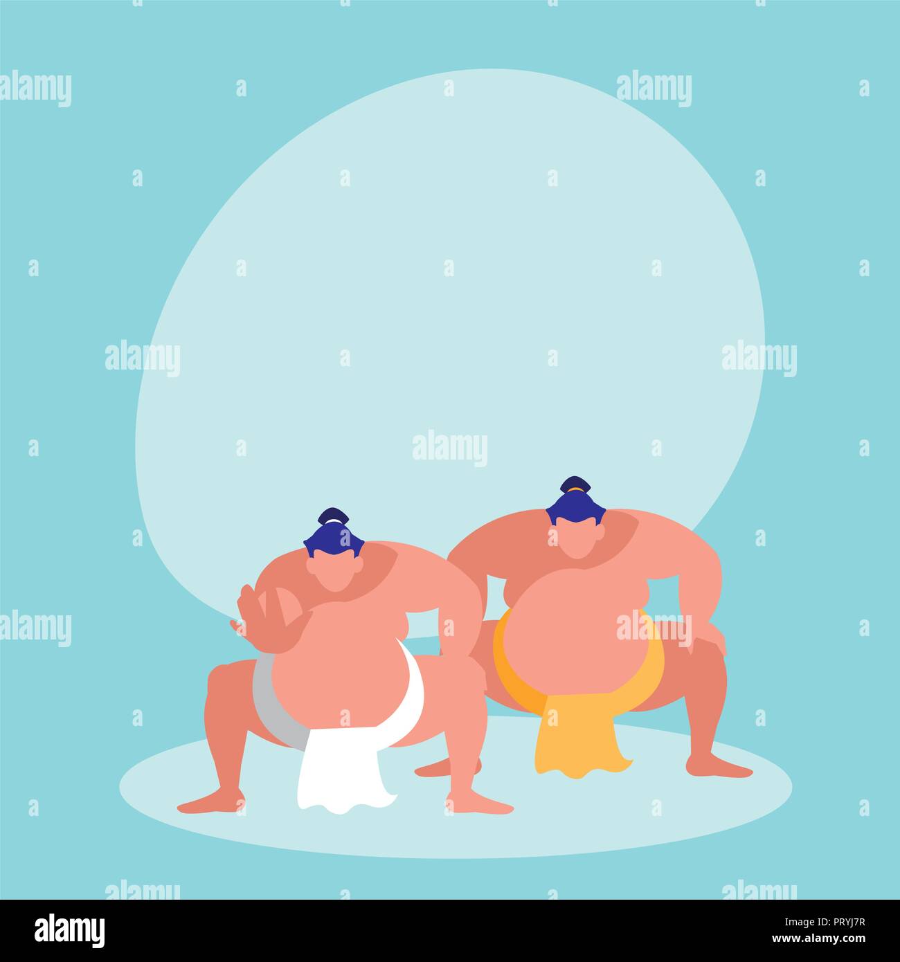 men practicing sumo avatar character vector illustration design Stock ...